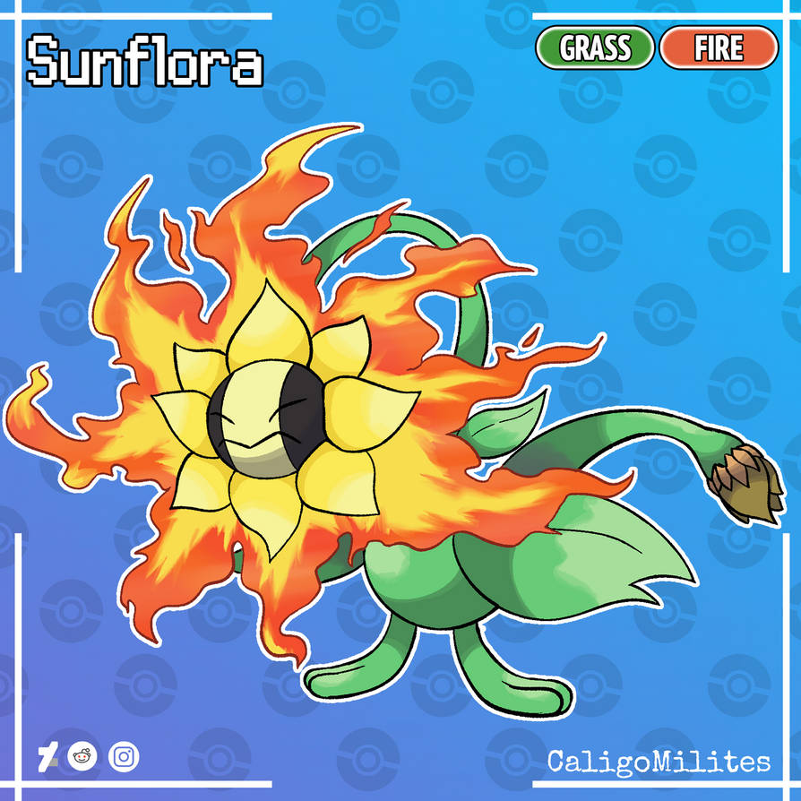 Regional Variant Sunflora Pokemon Fakemon By Caligomilites On Deviantart