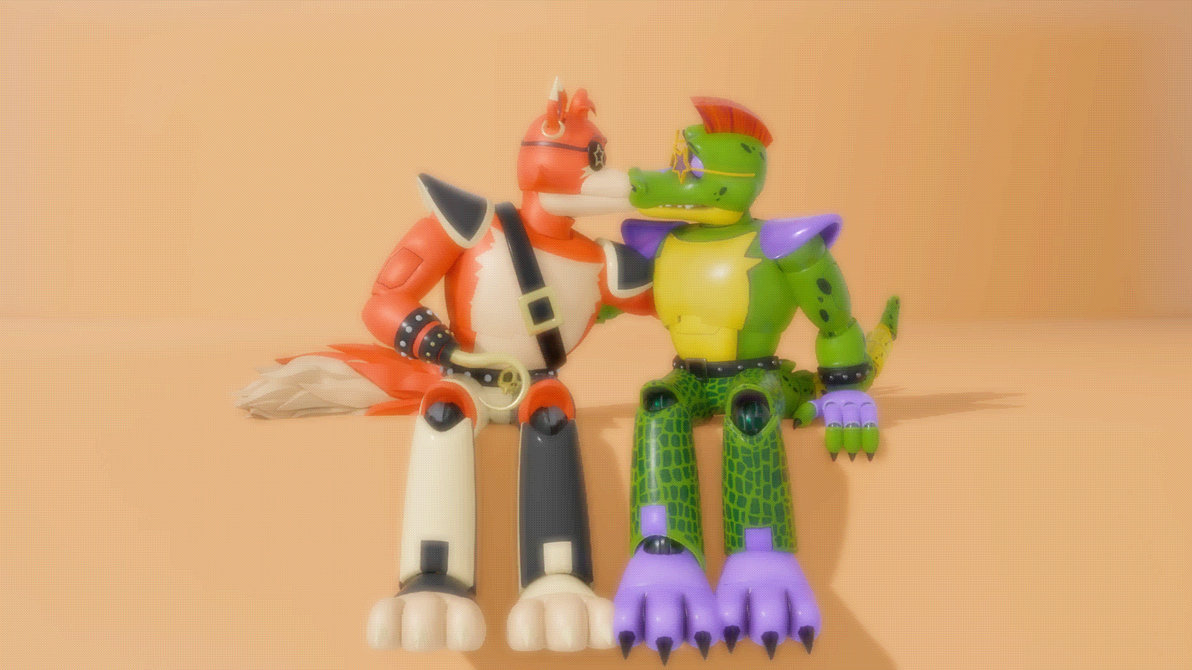 Foxy X Monty Animated Kiss By Dan Player On Deviantart