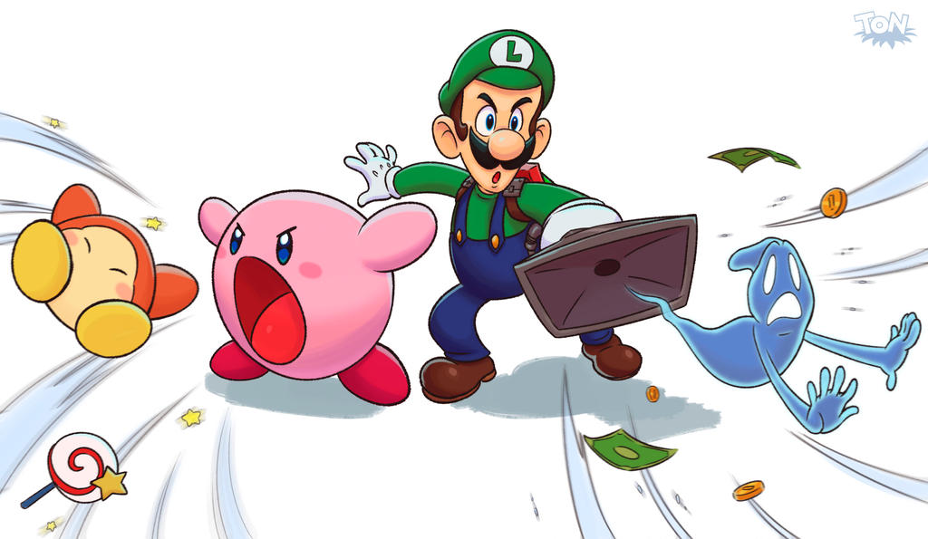 Luigi And Kirby By Tonalleks On Deviantart