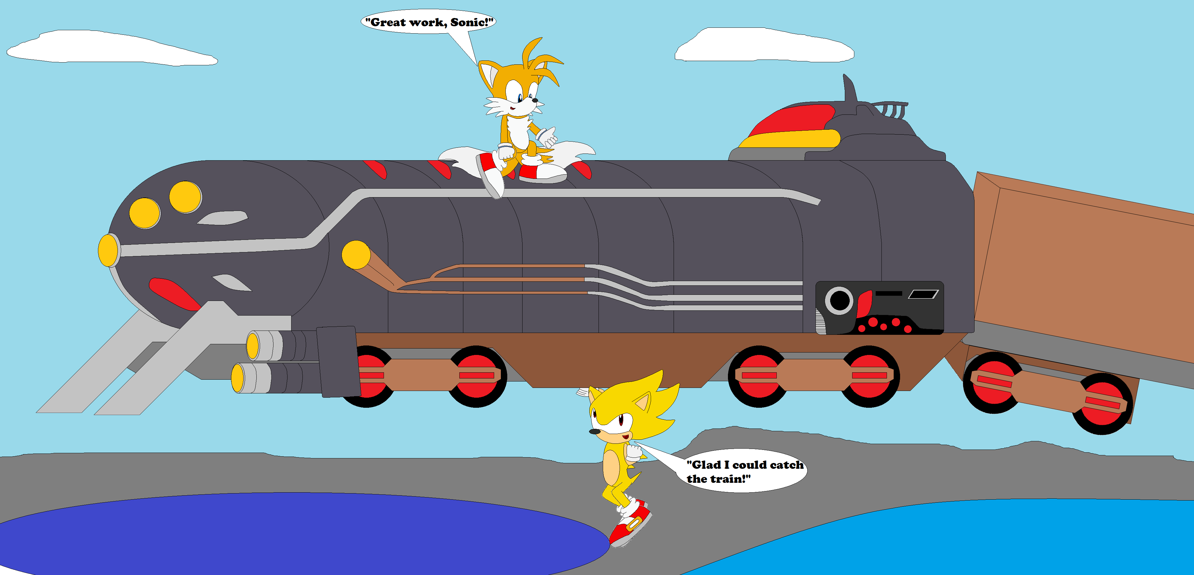 Sonic catches the train by SonicKphoria on DeviantArt Sonic catches the train by SonicKphoria on DeviantArt