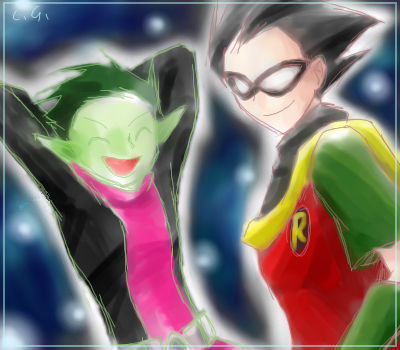 ROBIN and BEAST BOY by CATGIRL0926 on DeviantArt