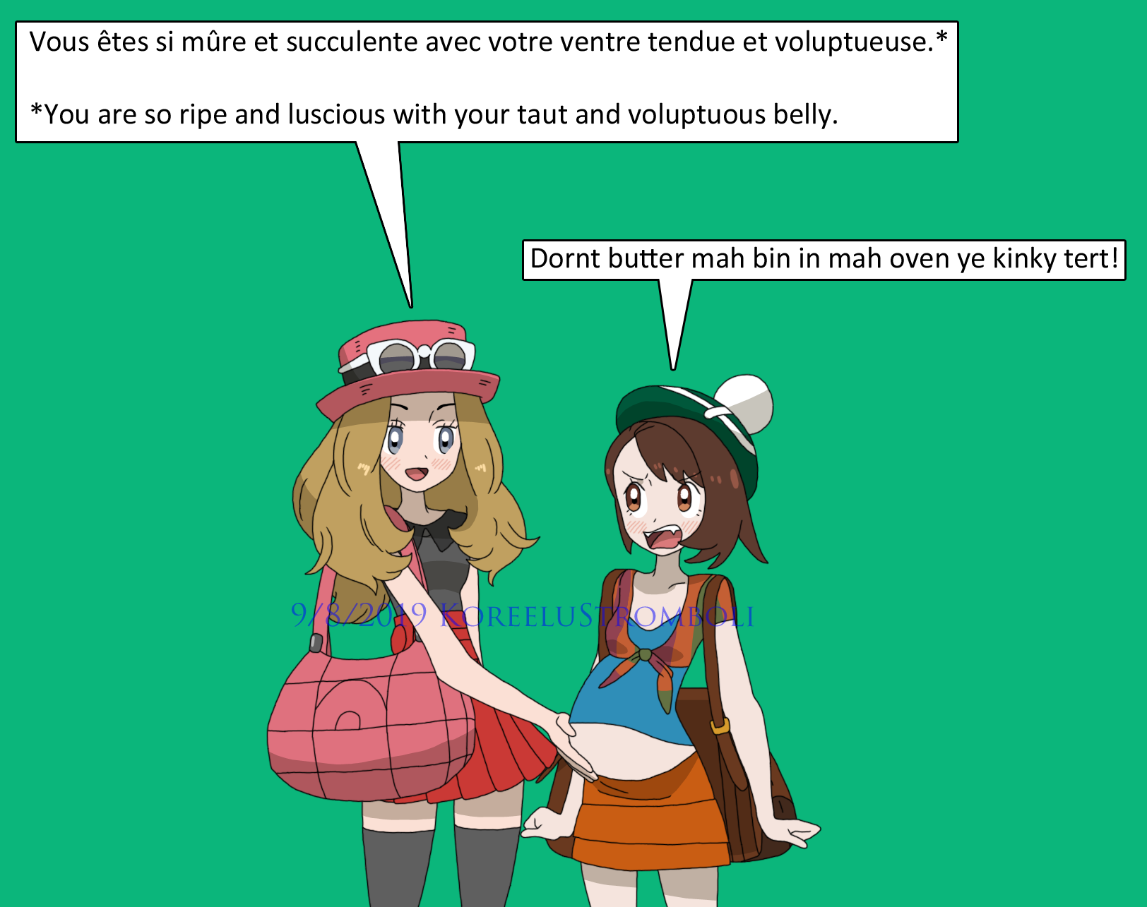 Serena And Pregnant Scottish Pokemon Trainer By Koreelustromboli On Deviantart