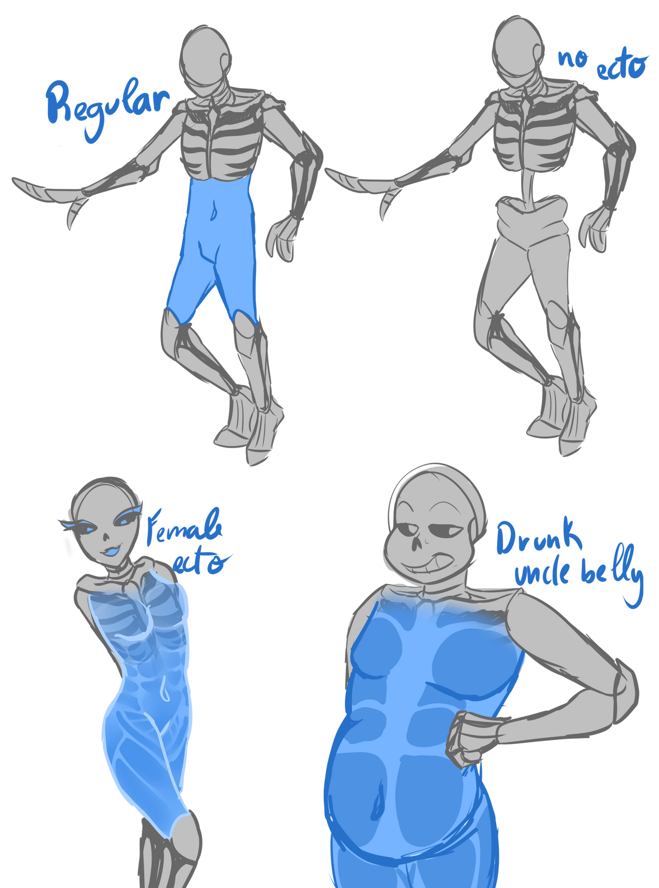 Ecto Skeleton Sketches By Therainbowgod On Deviantart