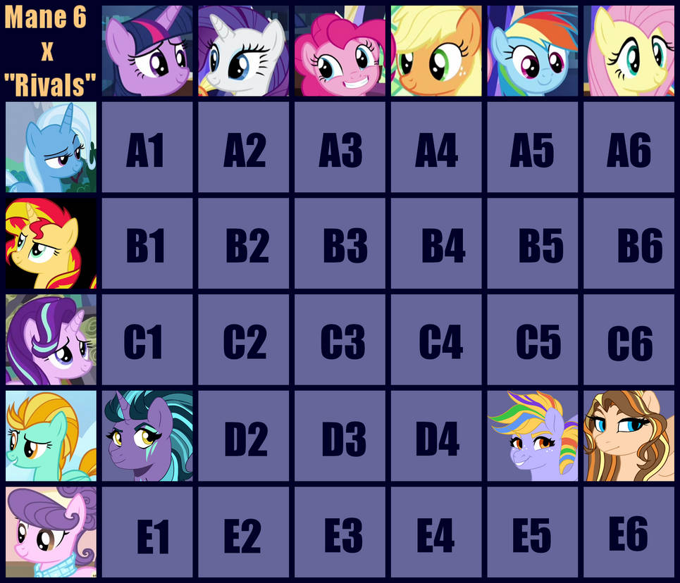 Mlp Mane Six X Rivals Grid Open By Rainorld On Deviantart