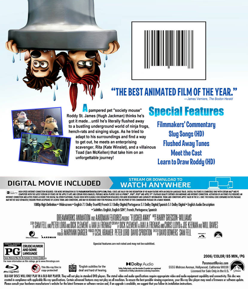 Flushed Away PHE Blu-ray back cover by SmashupMashups on DeviantArt Flushed Away PHE Blu-ray back cover by SmashupMashups on DeviantArt