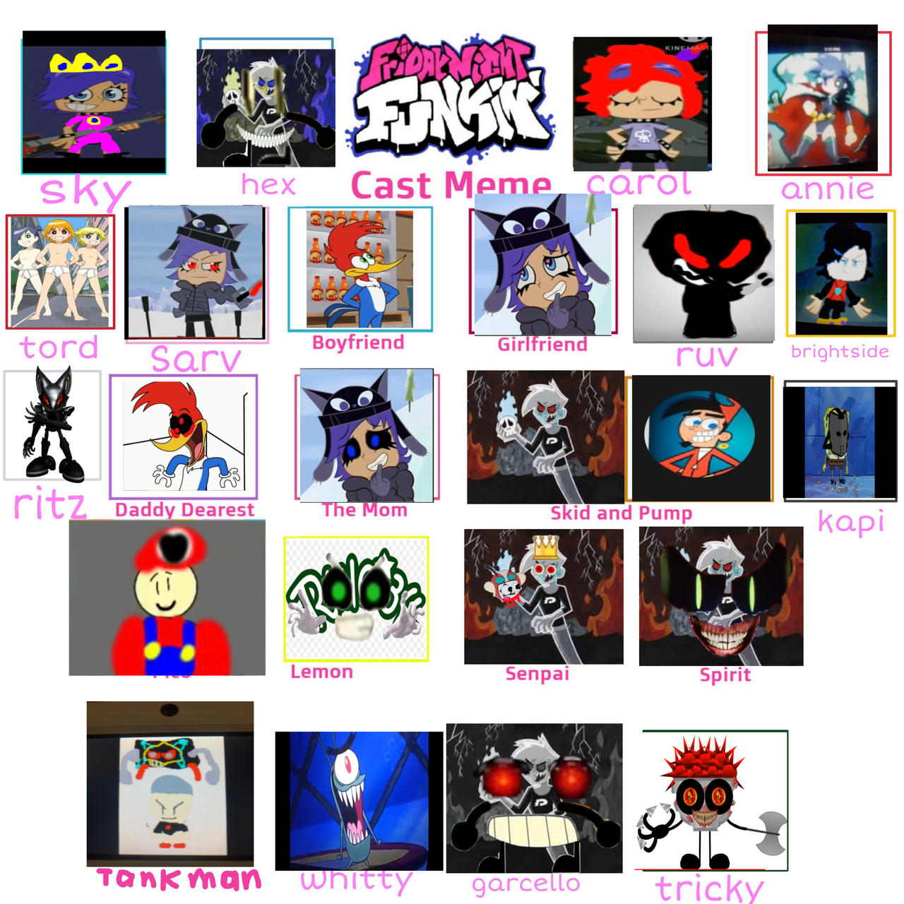 Fnf cast meme (my version) by vincentsantiago on DeviantArt Fnf cast meme (my version) by vincentsantiago on DeviantArt