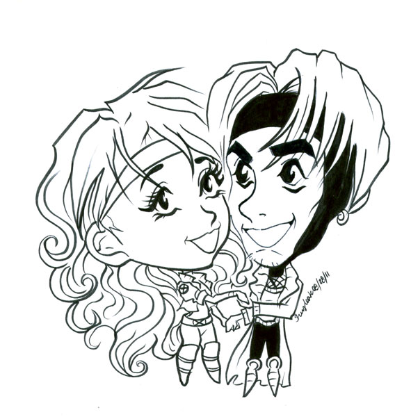 Chibi Rogue Gambit 82811 Ink By Raccoon Eyes On Deviantart