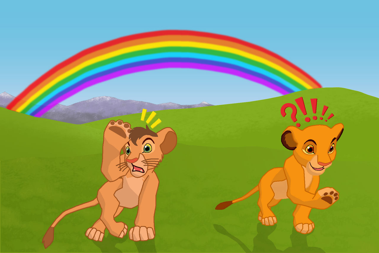 Simba And Nala Genderbent Under The Rainbow By Wildheartlk On