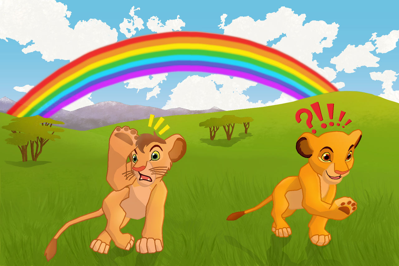 Simba And Nala Genderbent Under The Rainbow By Wildheartlk On