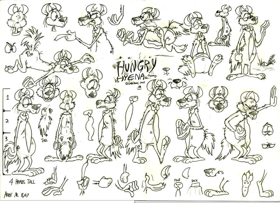 Hungry Hyena model sheet by Granitoons on DeviantArt