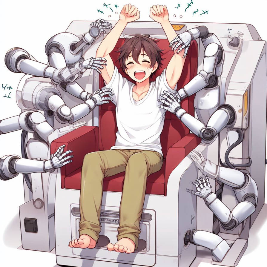 Anime Guy Caught In The Tickle Chair By Darkmystican On Deviantart
