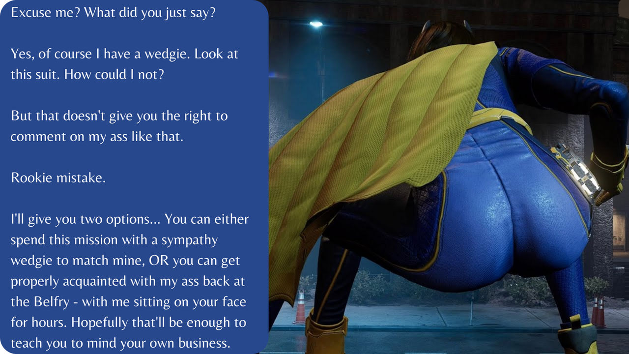 Barbara Gordon Wedgie Caption 3 Gotham Knights By Pinetackle On
