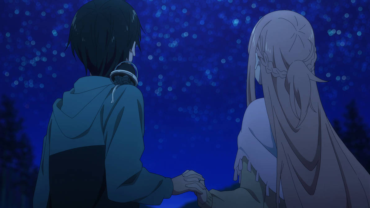 Kirito X Asuna Holding Hands Looking At The Stars By Lowell86 On Deviantart