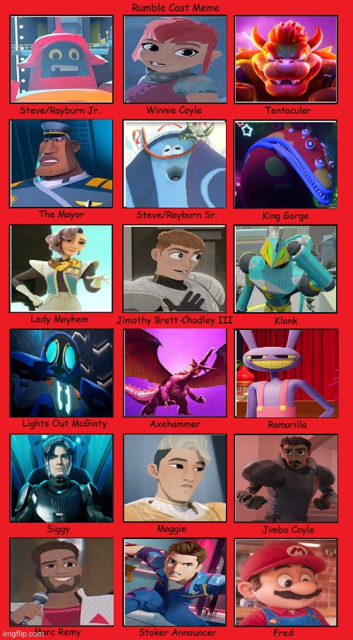Rumble (SGRBfan style) cast meme by SGRBfan on DeviantArt Rumble (SGRBfan style) cast meme by SGRBfan on DeviantArt