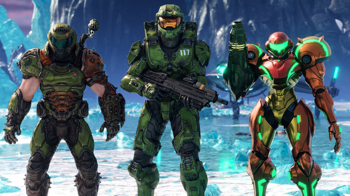 Master Chief Doom Slayer And Samus By Napkinsx On Deviantart