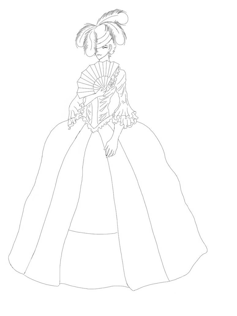 Marie-Antoinette lineart by crok1 on DeviantArt