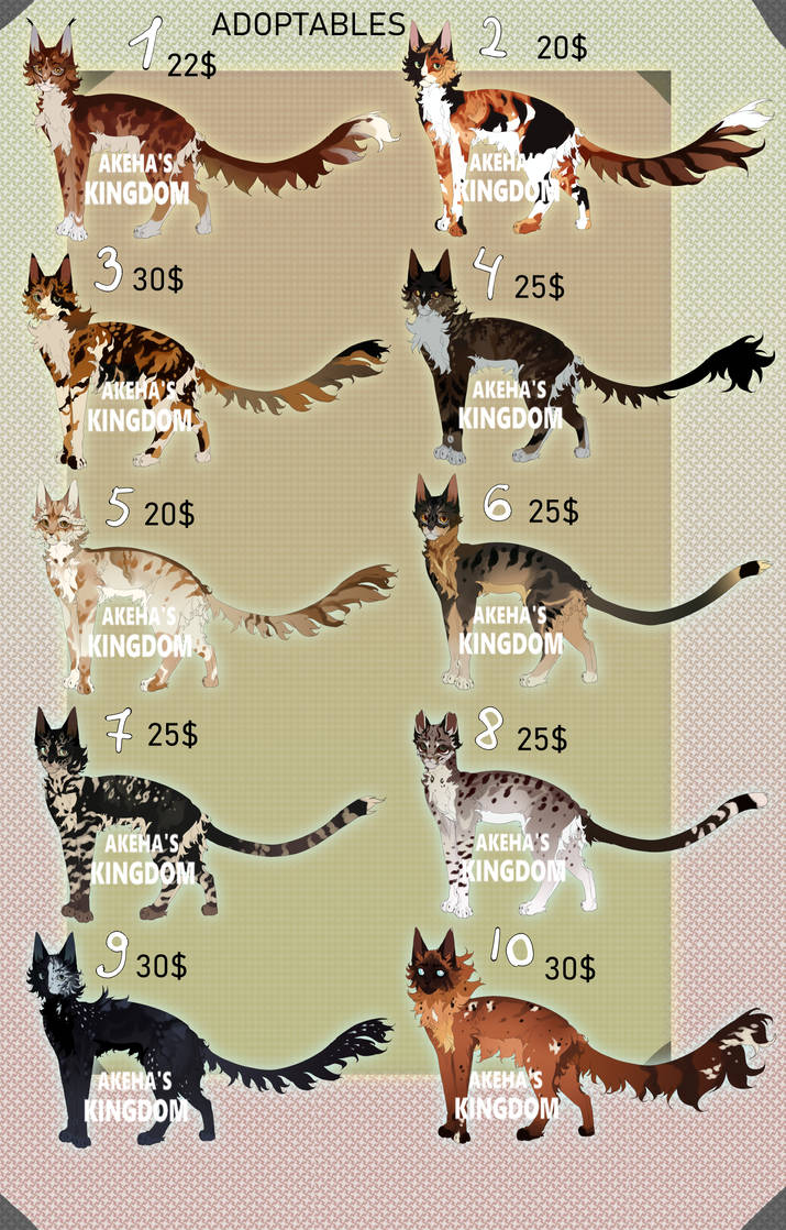 Cat Adoptables Closed By Akehasskingdom On Deviantart