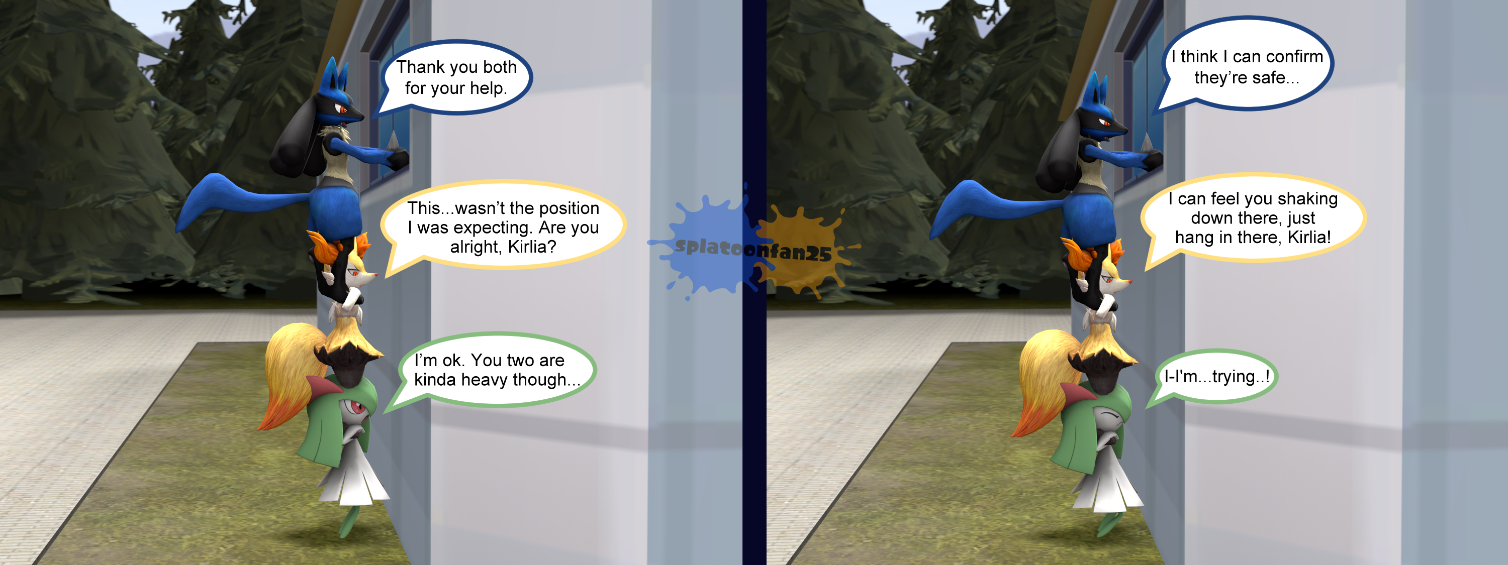 Lucario Braixen And Kirlias Recon Request By Splatoonfan25 On Deviantart