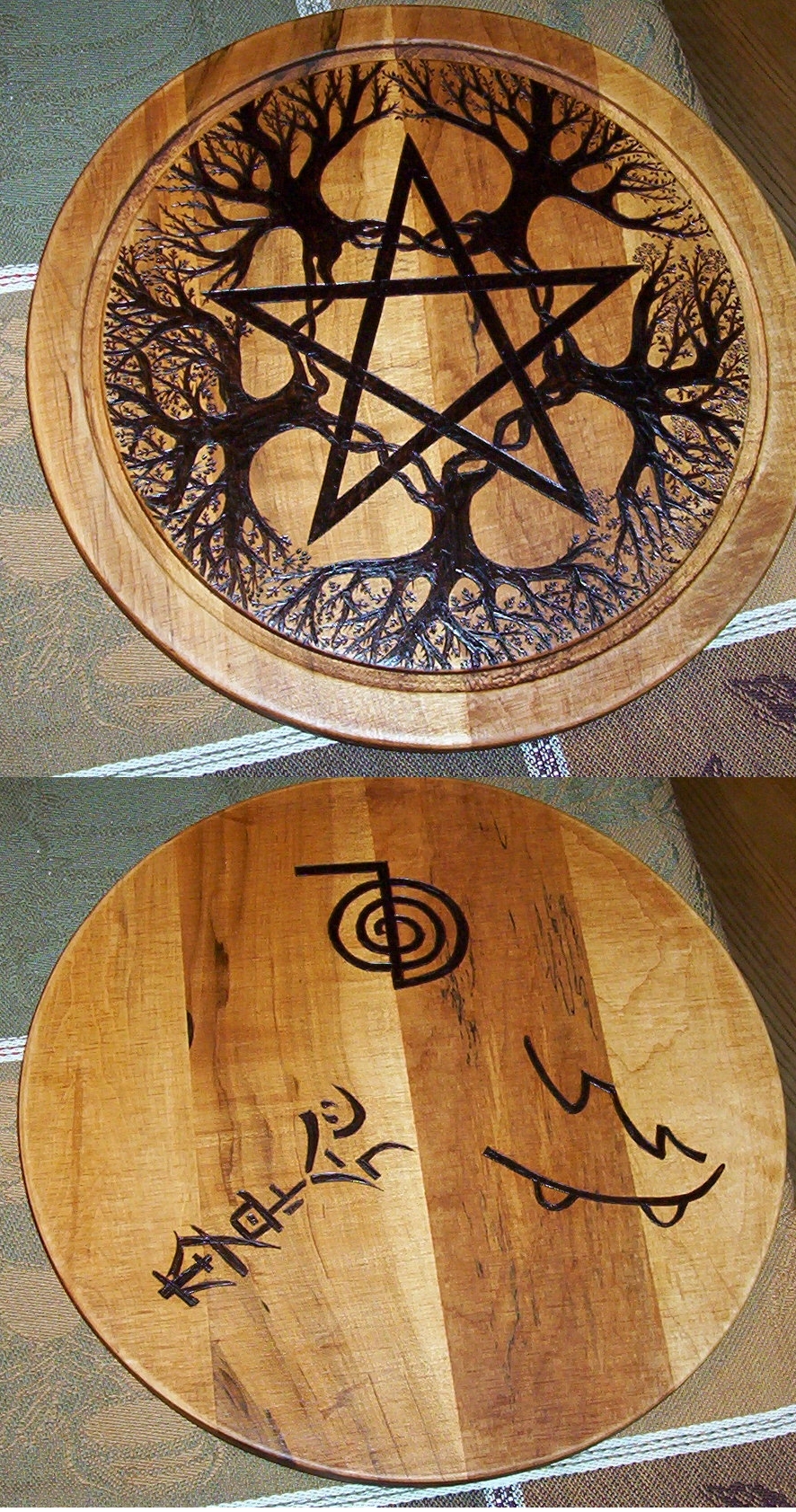Pentacle Pyrography Trees by Lolair on DeviantArt