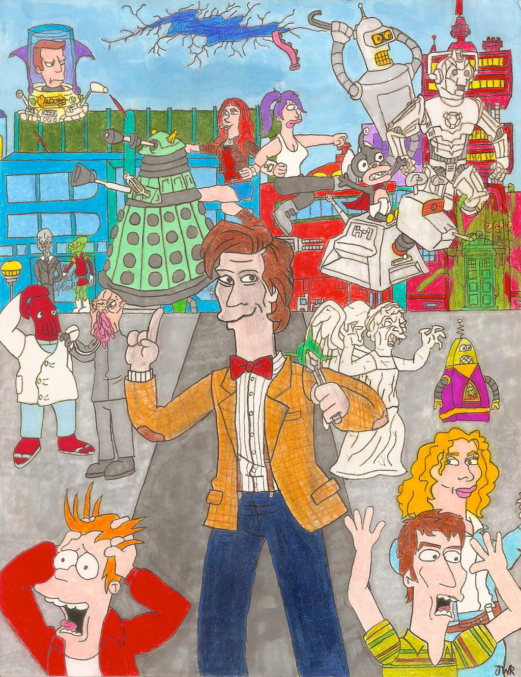 Doctor Who Futurama Eleventh Doctor With Color By Jayrobart On Deviantart
