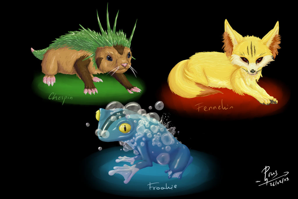 New Pokemon Starters Realistic By Prussianblackeagle On Deviantart