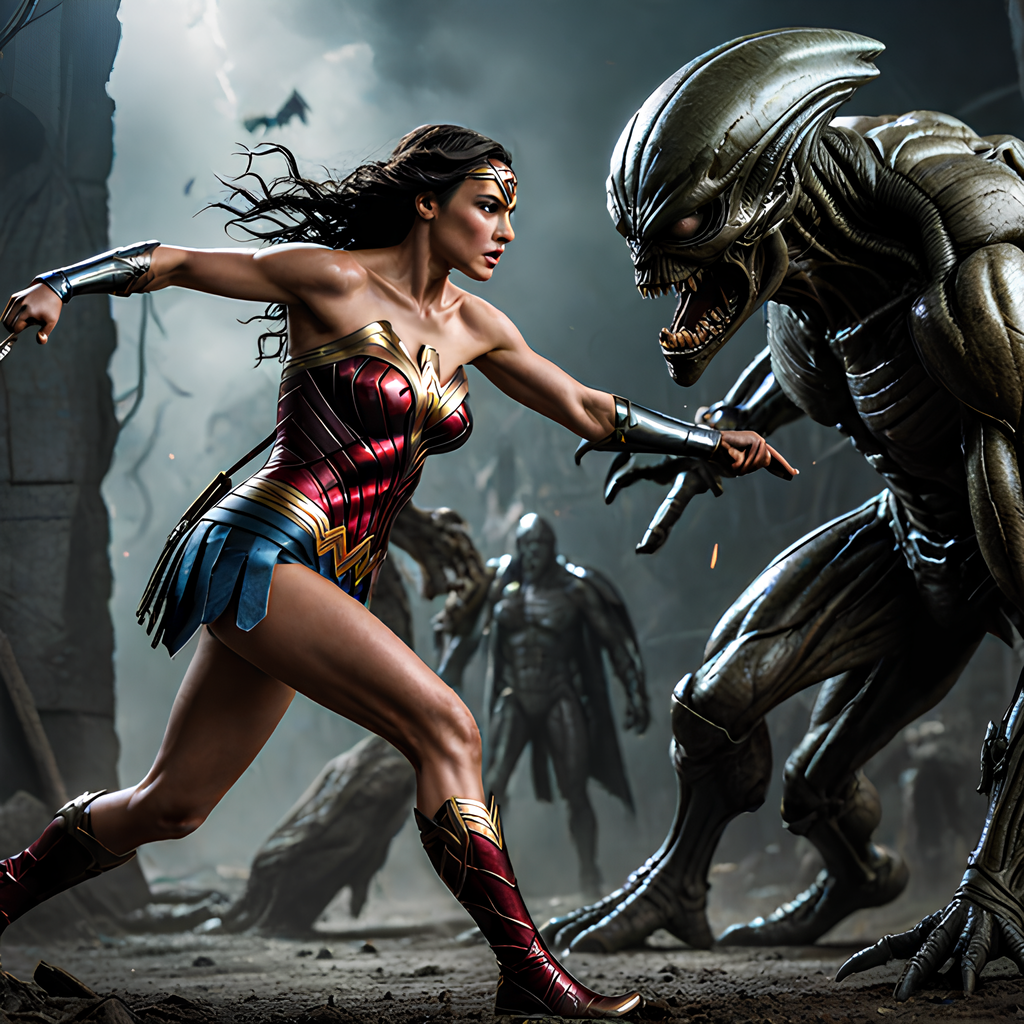Wonder Woman vs Alien by Eastwood04 on DeviantArt Wonder Woman vs Alien by Eastwood04 on DeviantArt