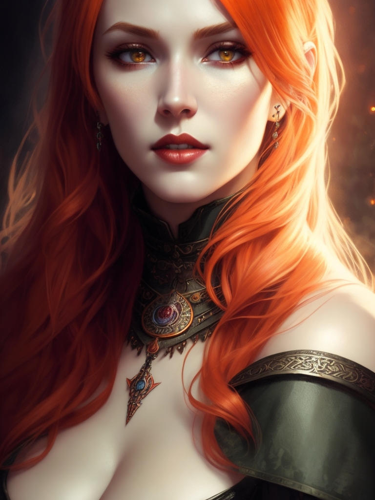 Beautiful Gorgeous Vampire Woman Orange Hair Vi 2 By Arrojado On Deviantart