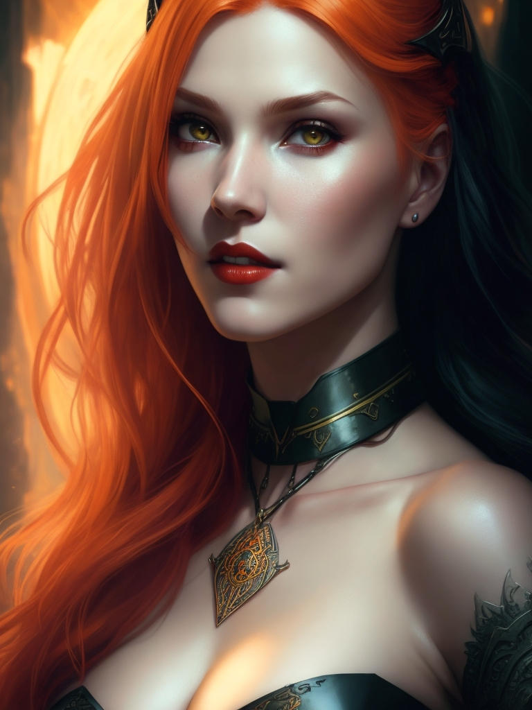 Beautiful Gorgeous Vampire Woman Orange Hair Vi 1 By Arrojado On Deviantart