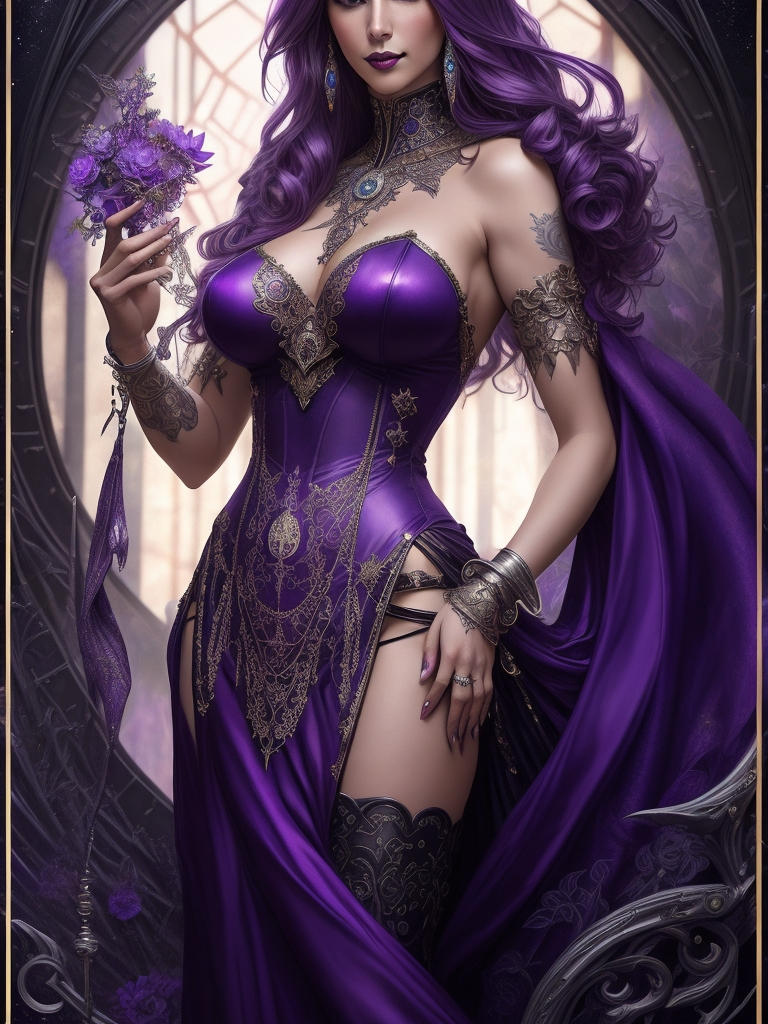 Tarot Card The Chariot Beautiful Sexy Woman Pur 1 By Arrojado On Deviantart