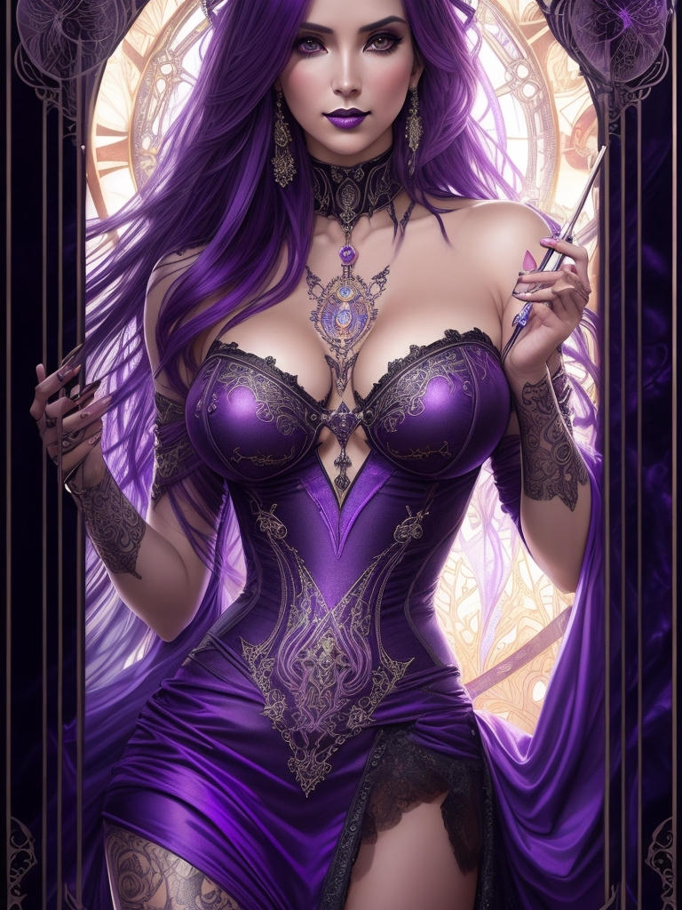 Tarot Card Temperance Beautiful Sexy Woman Purp 1 By Arrojado On Deviantart