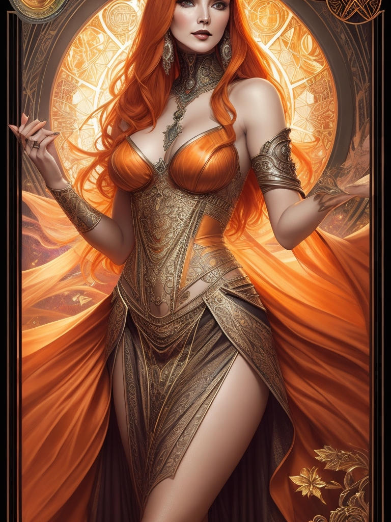 Tarot Card Justice Beautiful Sexy Woman Orange 1 By Arrojado On Deviantart