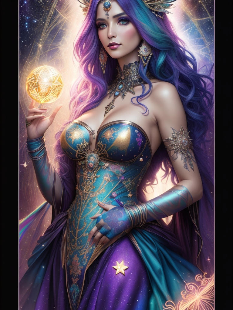 Tarot Card The Star Beautiful Sexy Woman Rainbo 0 By Arrojado On Deviantart