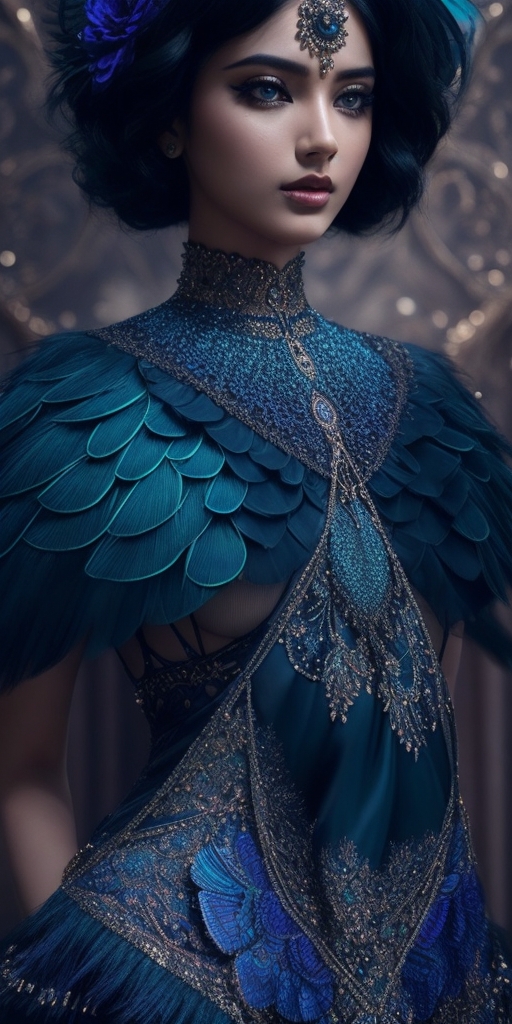 Attractive Peacock Woman Black Hair Wide 3 1 By Arrojado On Deviantart