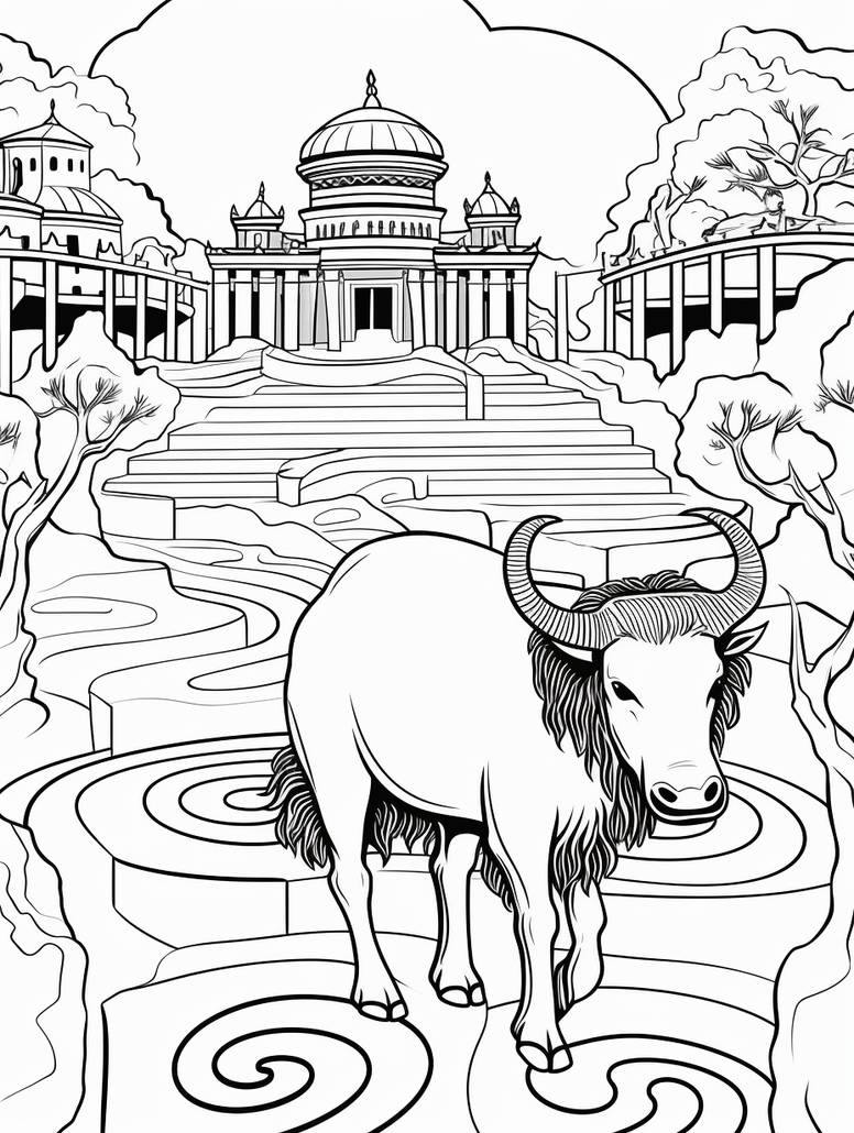 Bronze Age Bull Free Coloring Page By Coloring Collective On Deviantart