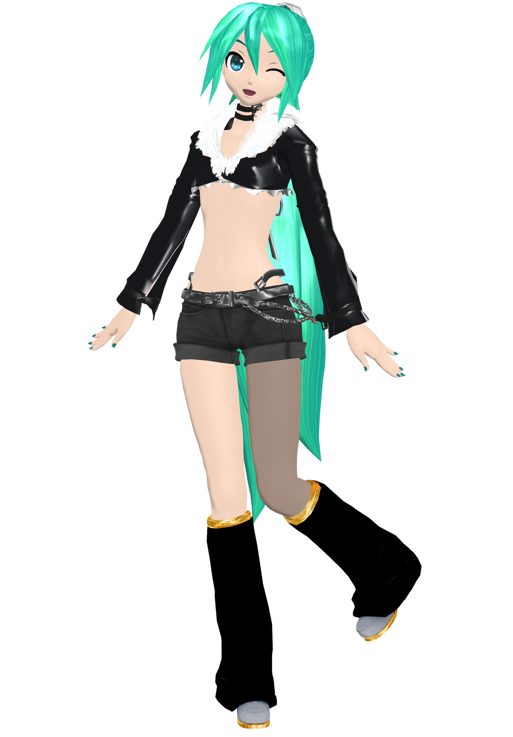 Mmd Black Rebel Miku By Mmdlovemiku On Deviantart