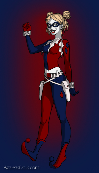 Harley Quinn Red And Blue Random Design By Sharonquinn On Deviantart