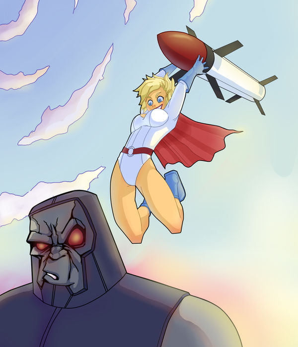 Power Girl Vs Darkseid By Flick The Thief On Deviantart