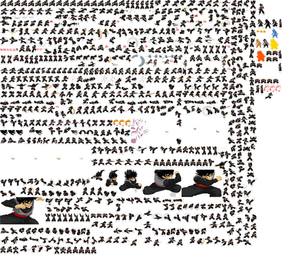 Custom Black Goku Sprite Goku Black Sprite Sheet Hd P