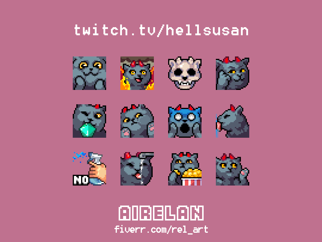 Cat Pixel art Twitch emotes by airelan on DeviantArt Cat Pixel art Twitch emotes by airelan on DeviantArt