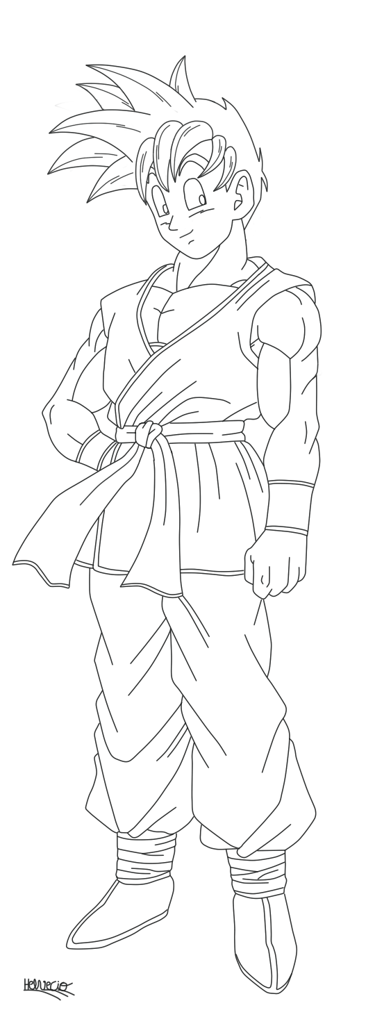Goten Dba Ssj Lineart By Helveciobnf On Deviantart