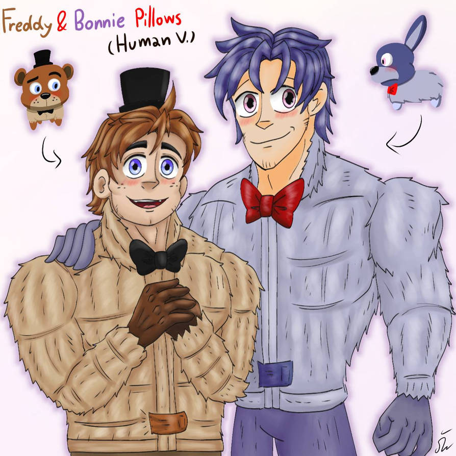 Fnaf Plush Au Freddy And Bonnie Pillows Human By Nongying On Deviantart