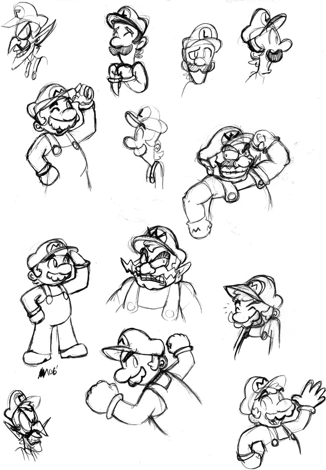Mario Bros Doodles by anniemae04 on DeviantArt