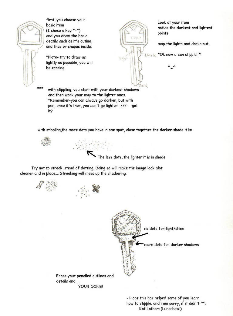 Stippling tutorial by lunarhowl on DeviantArt
