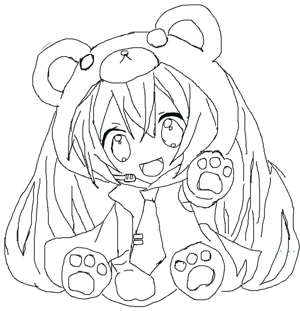 Miku Chibi Outline By Knight1992 On Deviantart