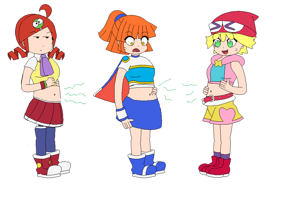 Puyo Girls Belly Growl By Trentreturns On Deviantart