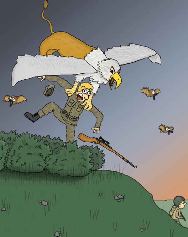 Gryphon Attacking Sniper by Lemur89 on DeviantArt