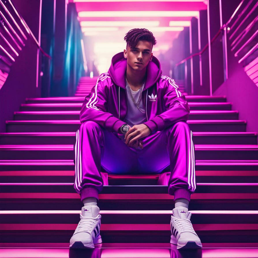 Male Teenager In Shiny Adidas Tracksuit Sitting On By Thekingkodiak On Deviantart