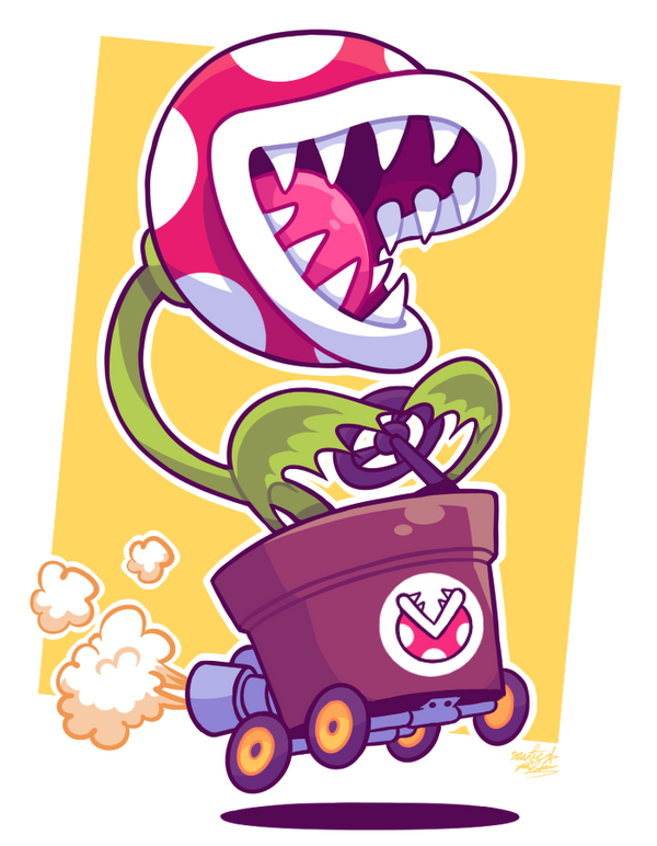 Piranha Plant Mario Series Mario Kart Nintendo Car Driving Emblem Exhaust Exhaust Pipe