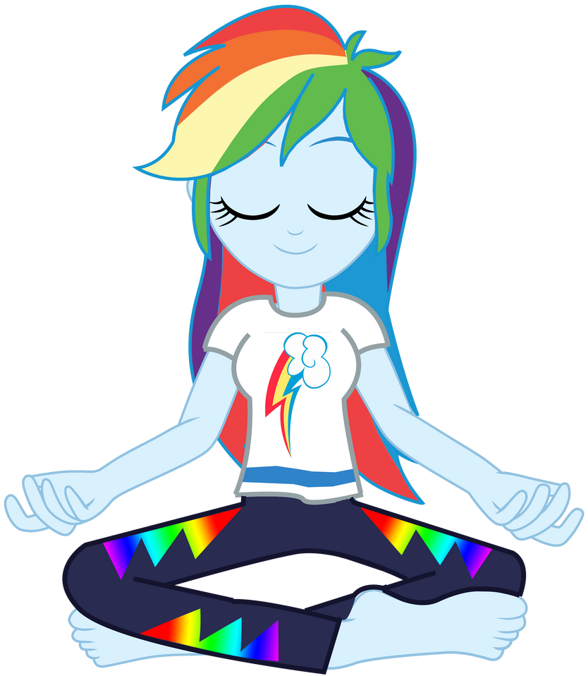 Rainbow Dash In Lotus Position By Chrismc373 On Deviantart