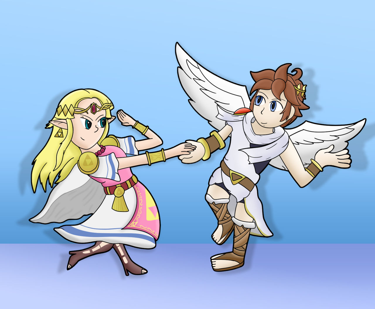 Pit And Zelda By Jaksin12 On Deviantart
